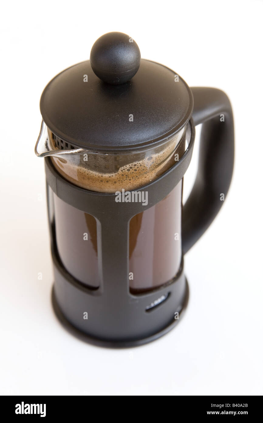 Coffee jug or French press isolated on a white studio background Stock ...