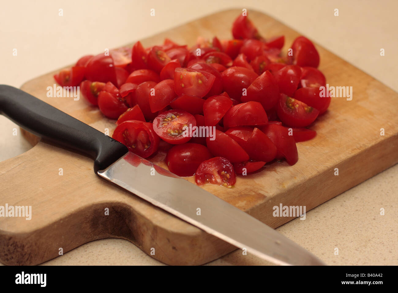 Chopped fresh tomatoes Stock Photo - Alamy