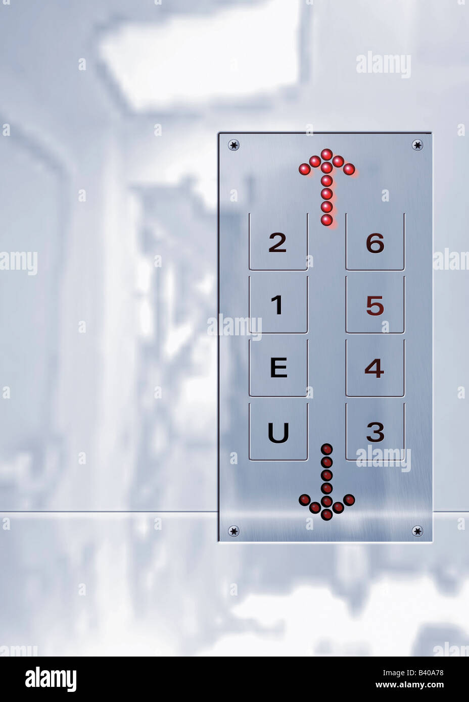 Numbered buttons on elevator panel Stock Photo - Alamy