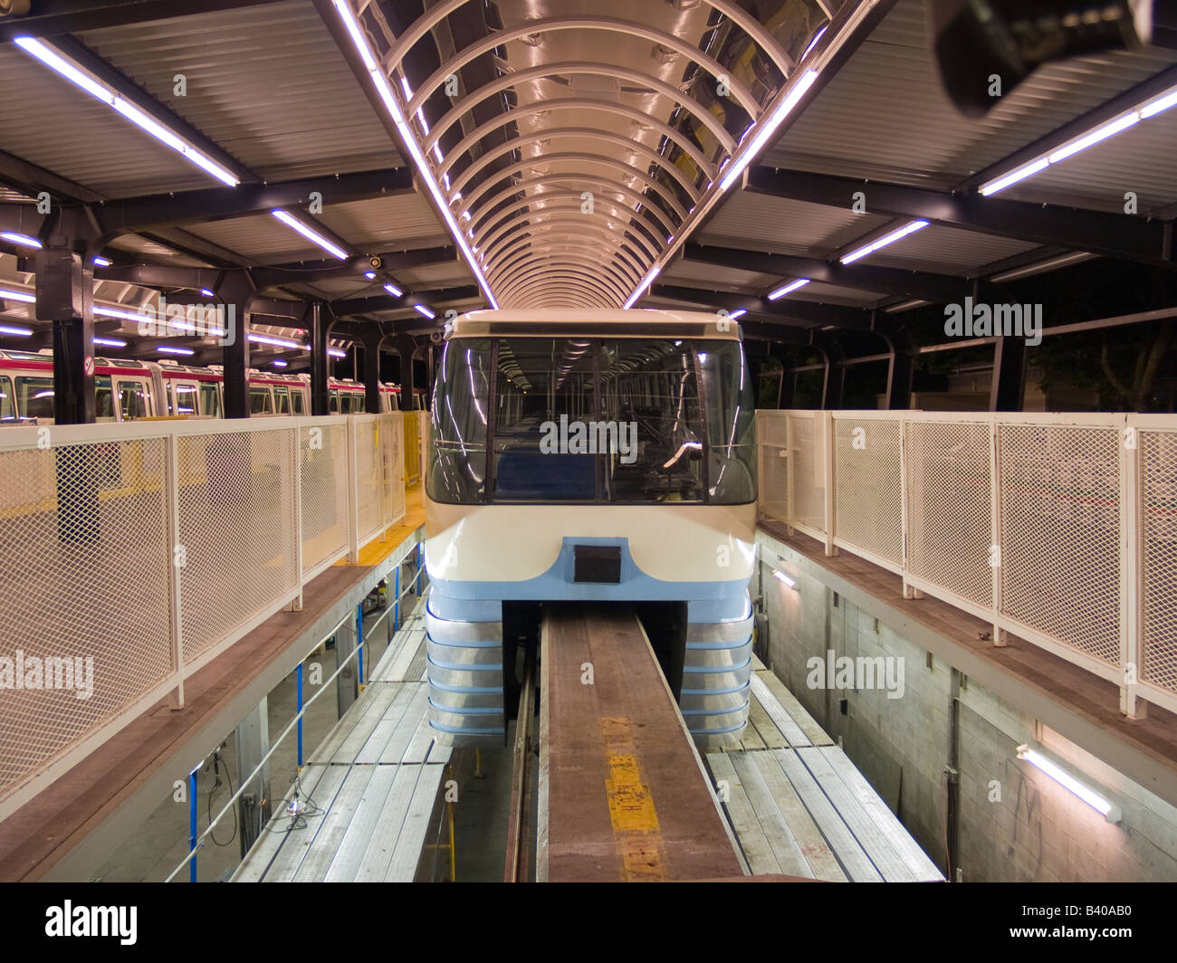 The Seattle Monorail train parked in its station Stock Photo - Alamy