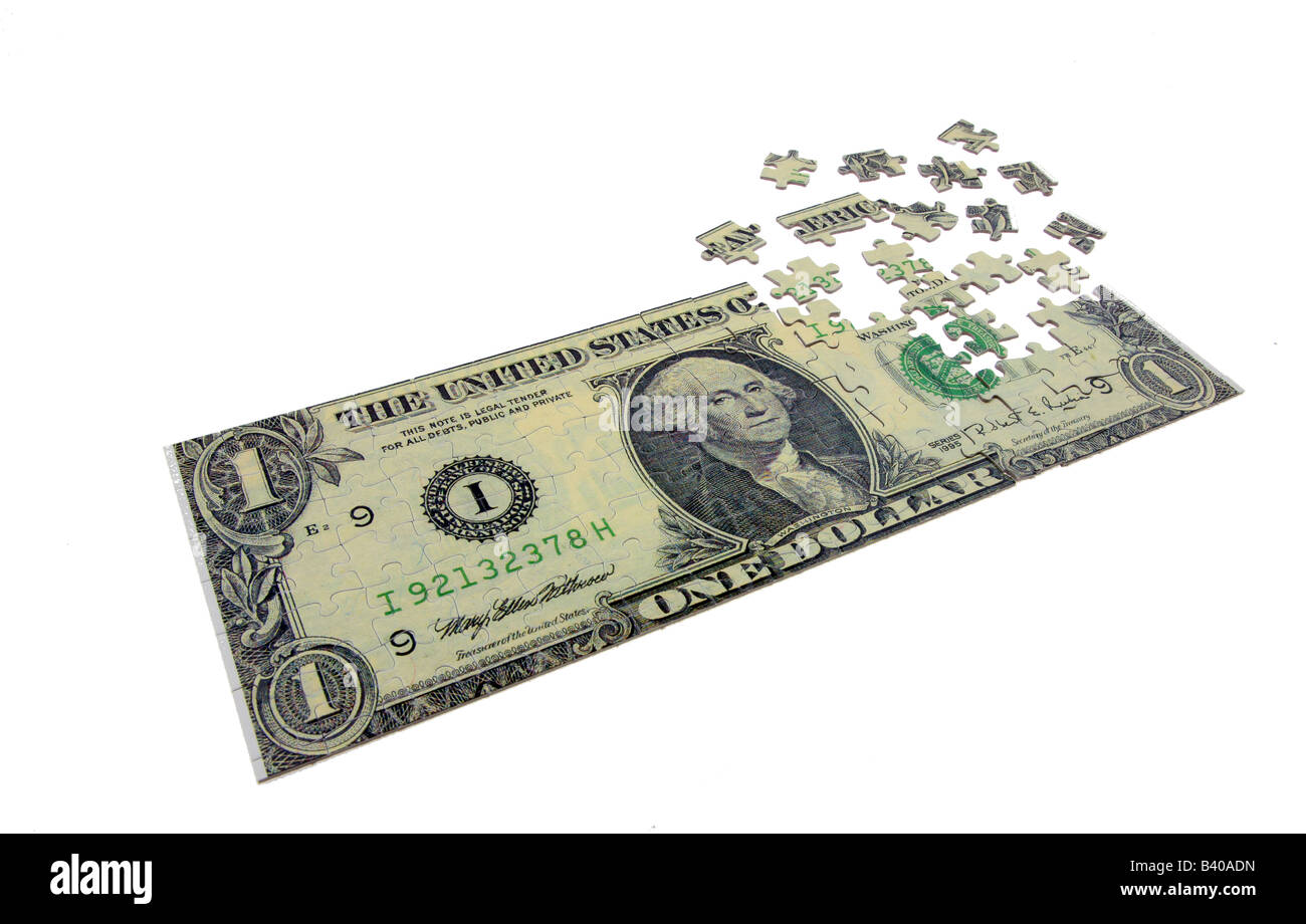 U.S. dollars as puzzle Stock Photo - Alamy