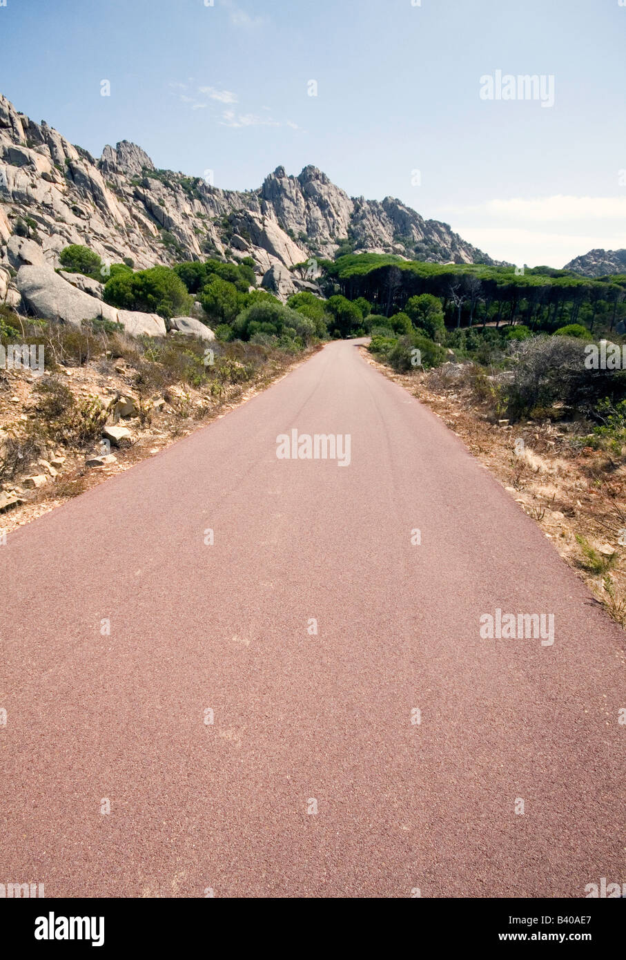Road in Mediterranean Landscape Isola Caprera Stock Photo - Alamy