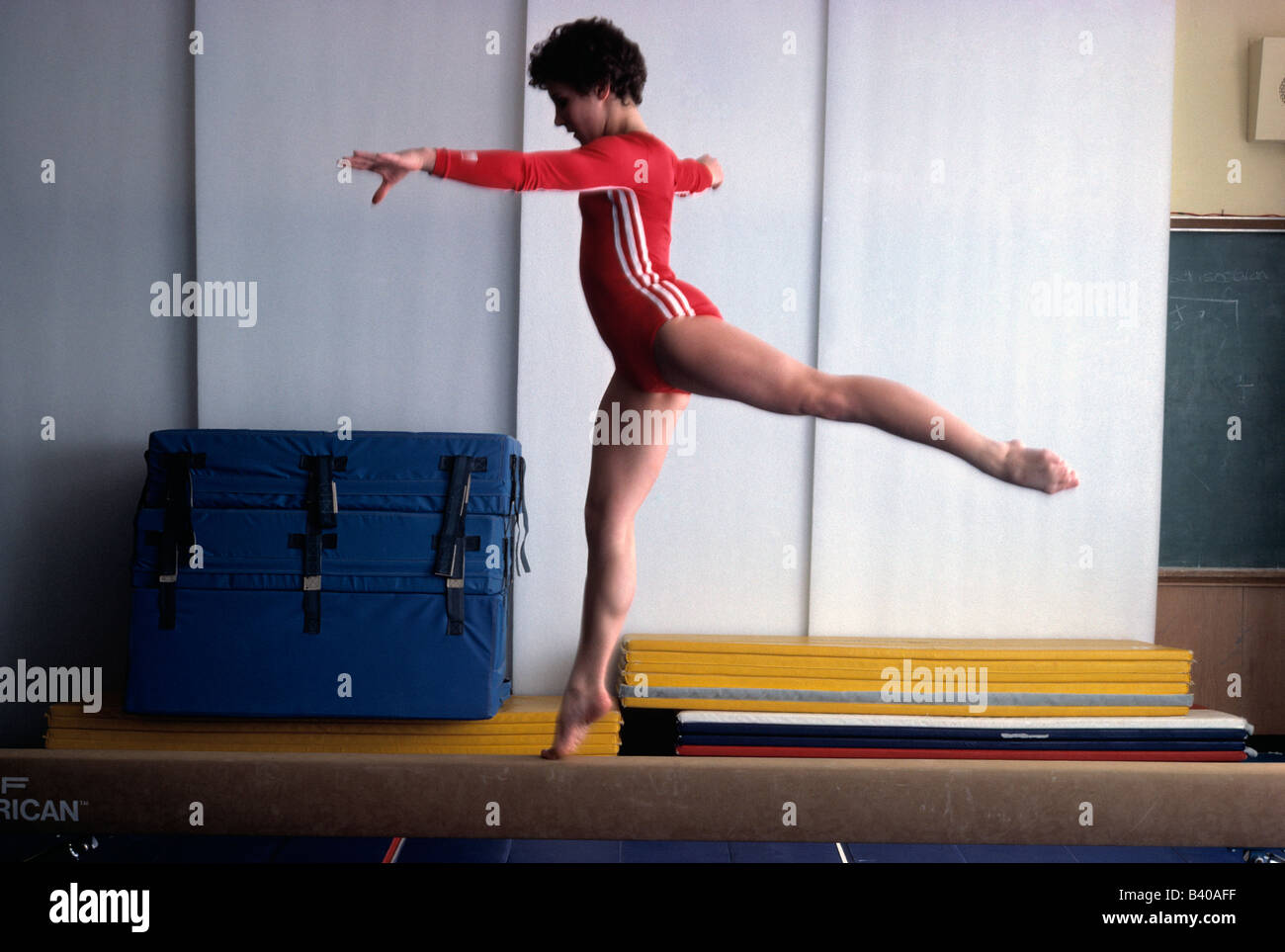 Young gymnast practicing steps Stock Photo - Alamy