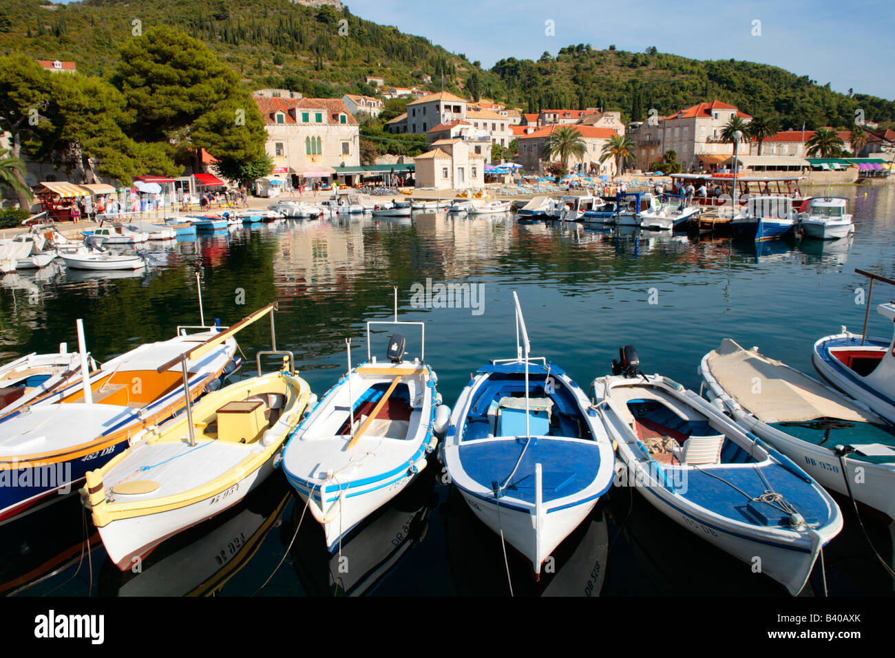 harbour of Lopud Island near Dubrovnik, Republic of Croatia, Eastern ...