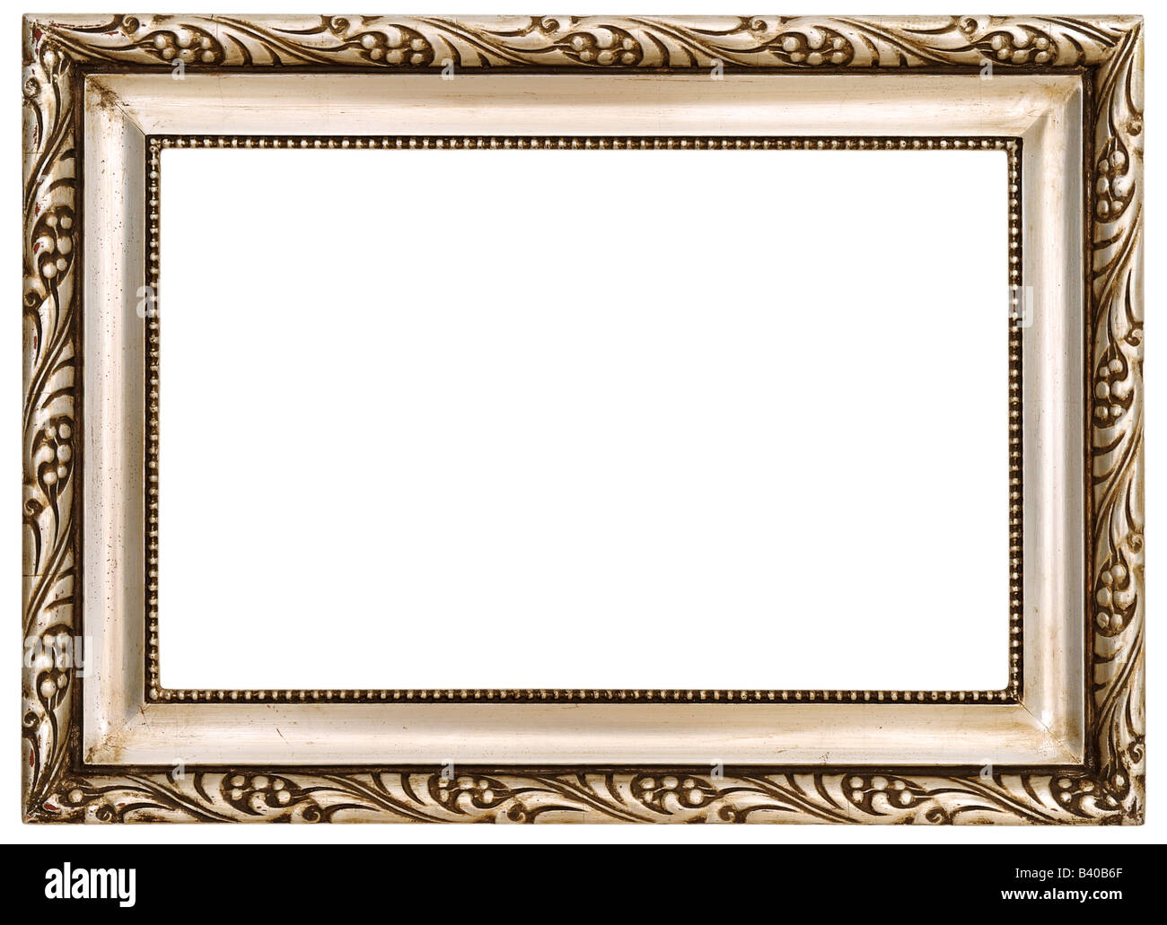 Silver square picture frame Stock Photo - Alamy