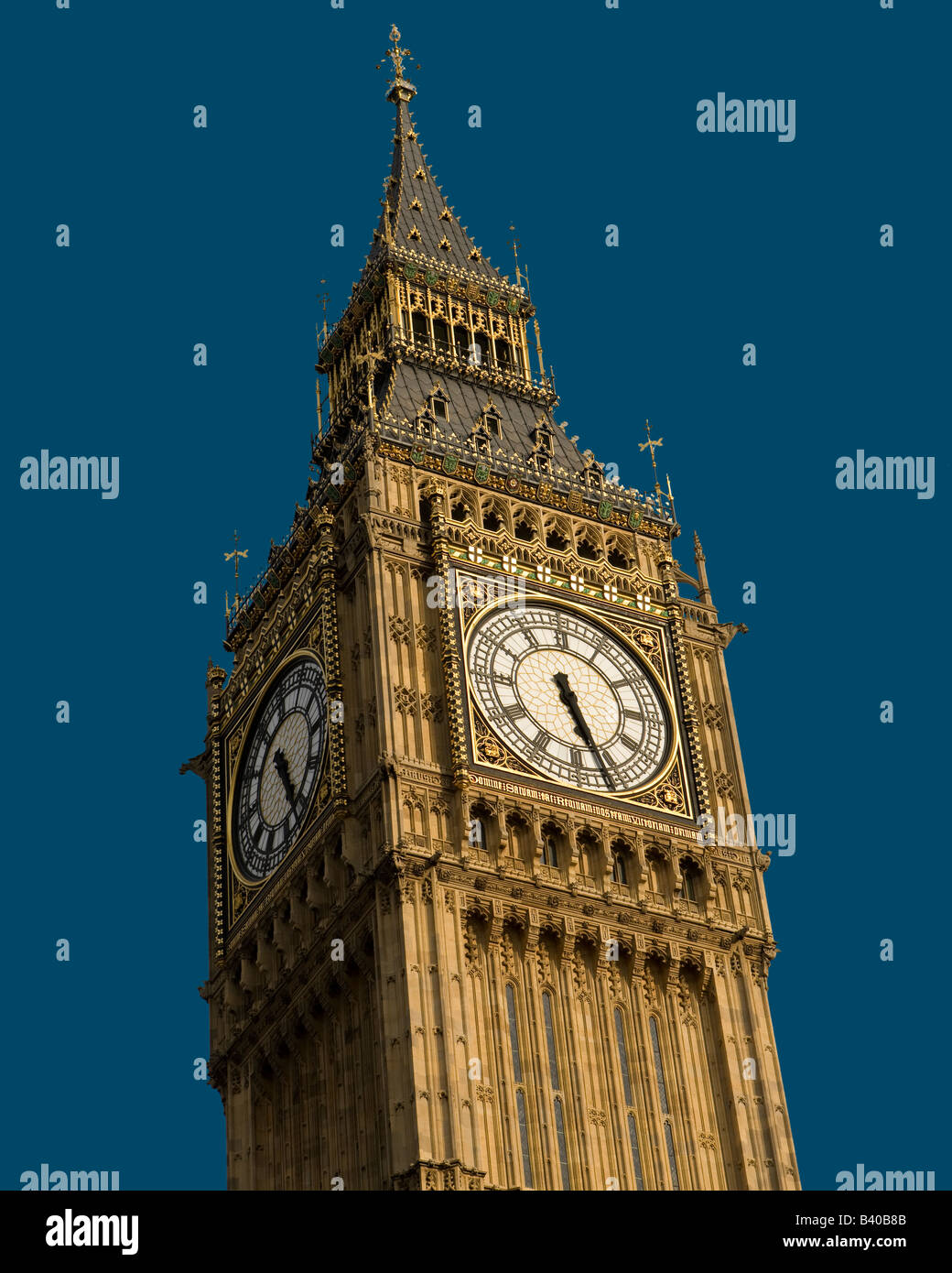 Big Ben on a Blue Background Stock Photo - Alamy