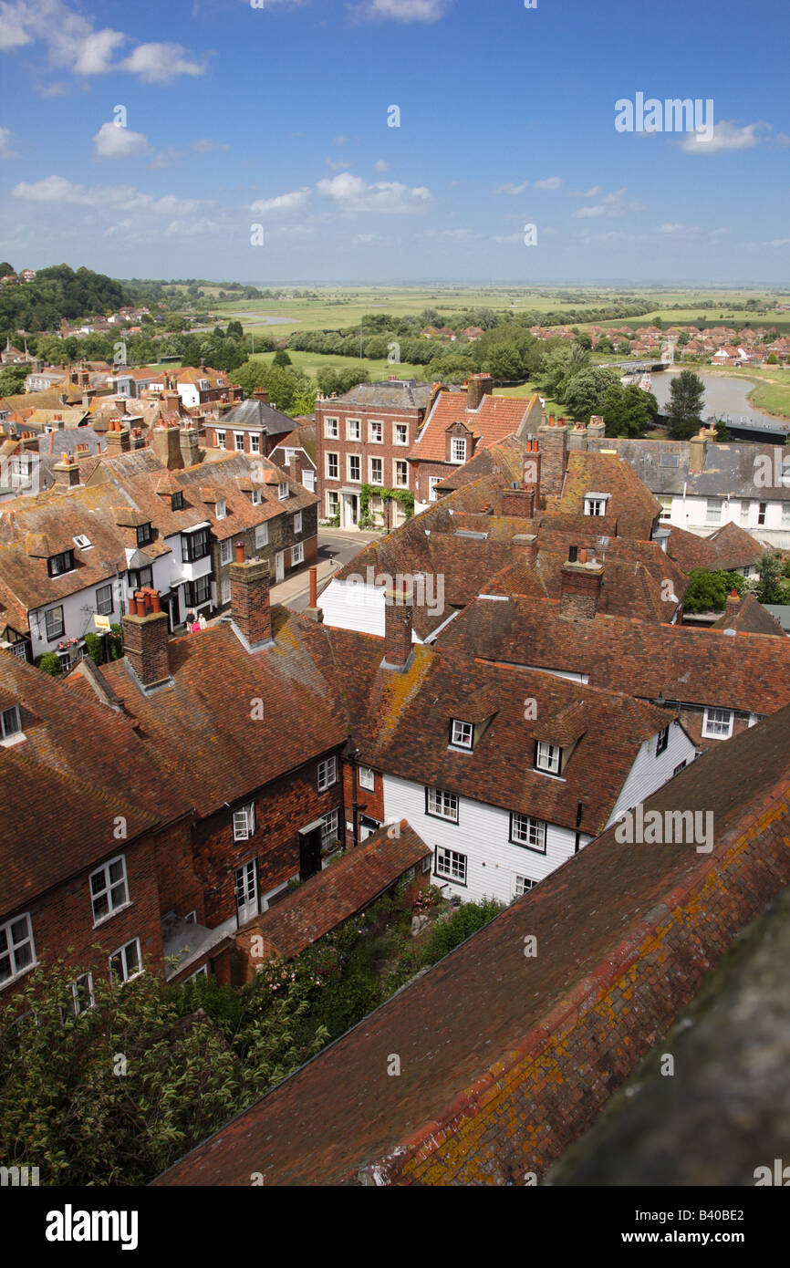 View of the town of Rye from the St Mary's Church tower, Rye, East ...