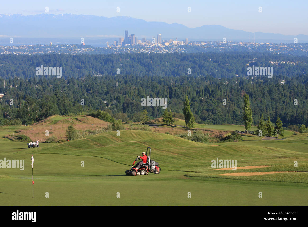 In the early morning, with the Seattle skyline in the background, the ...