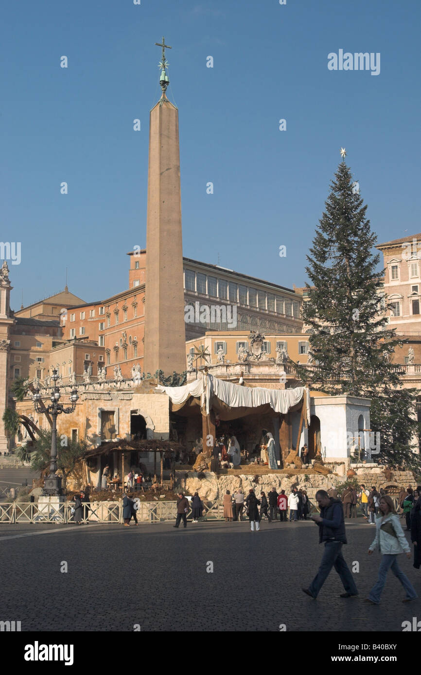 Nativity scene in St. Peter's Square, Vatican City, Rome, Italy Stock ...