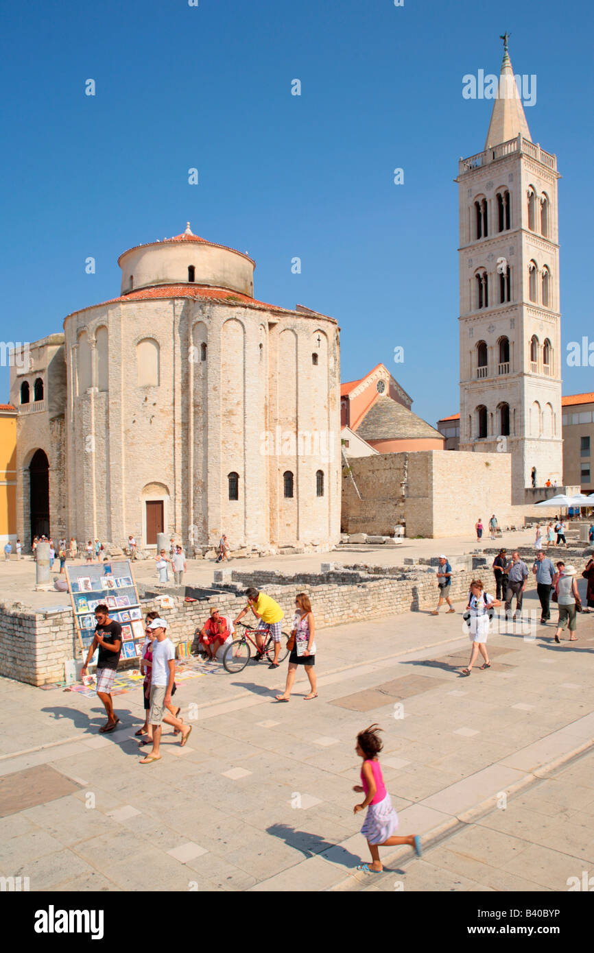 Bell tower of the zadar cathedral of st anastasia hi-res stock ...