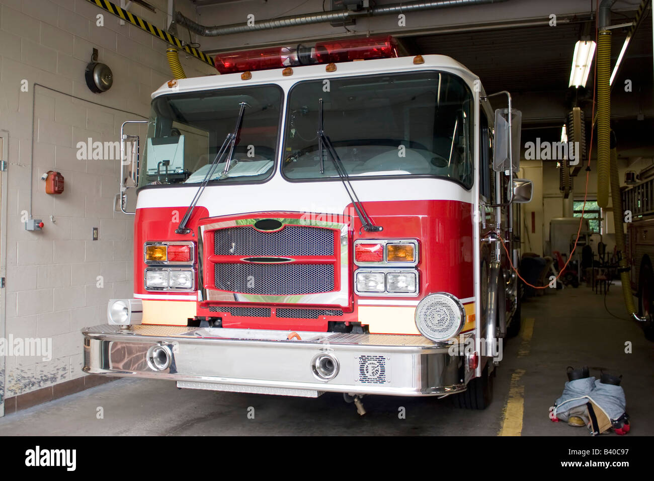 Parked fire truck hi-res stock photography and images - Alamy