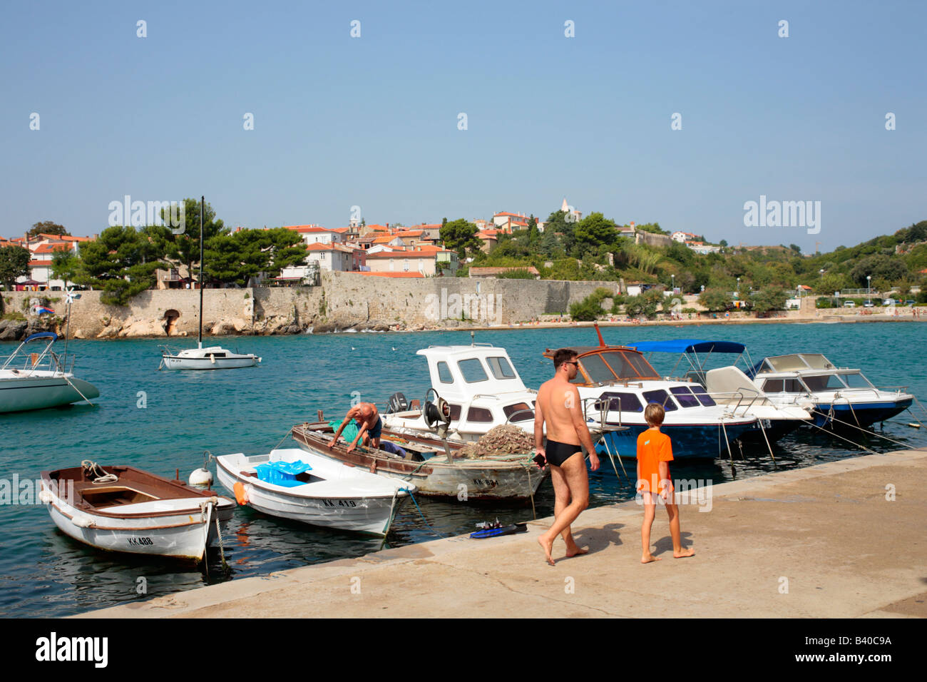 harbour of Krk Town on the Island of Krk, Republic of Croatia, Eastern ...