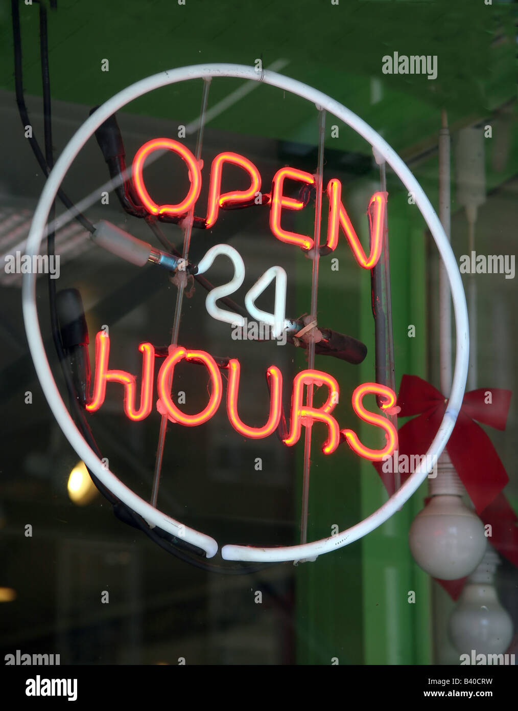 Open 24 Hours Stock Photo - Alamy