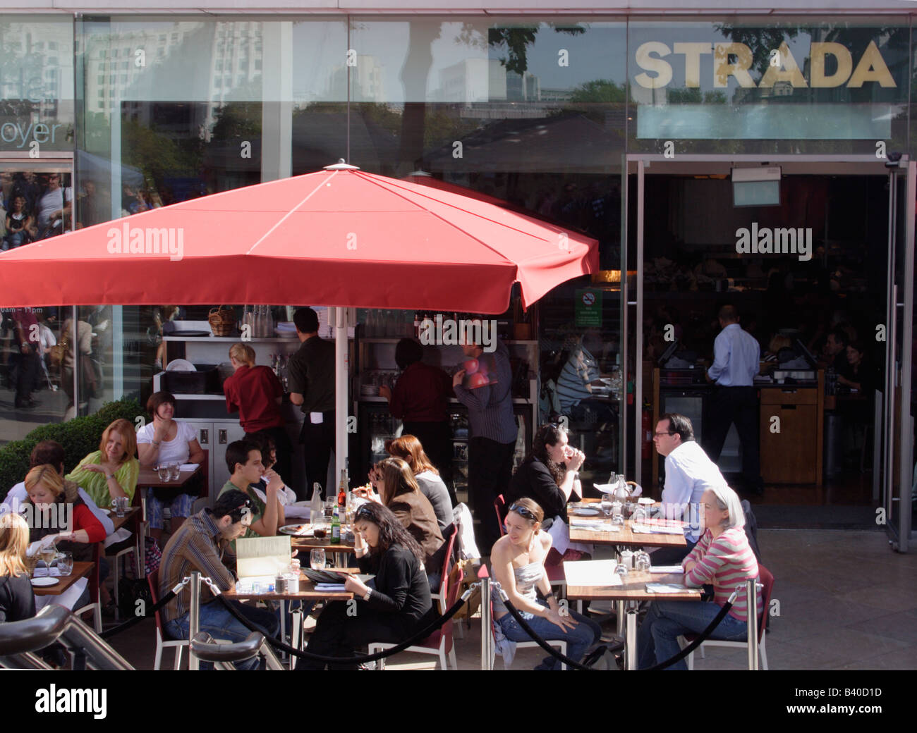 Strada Cafe Southbank London September 2008 Stock Photo - Alamy