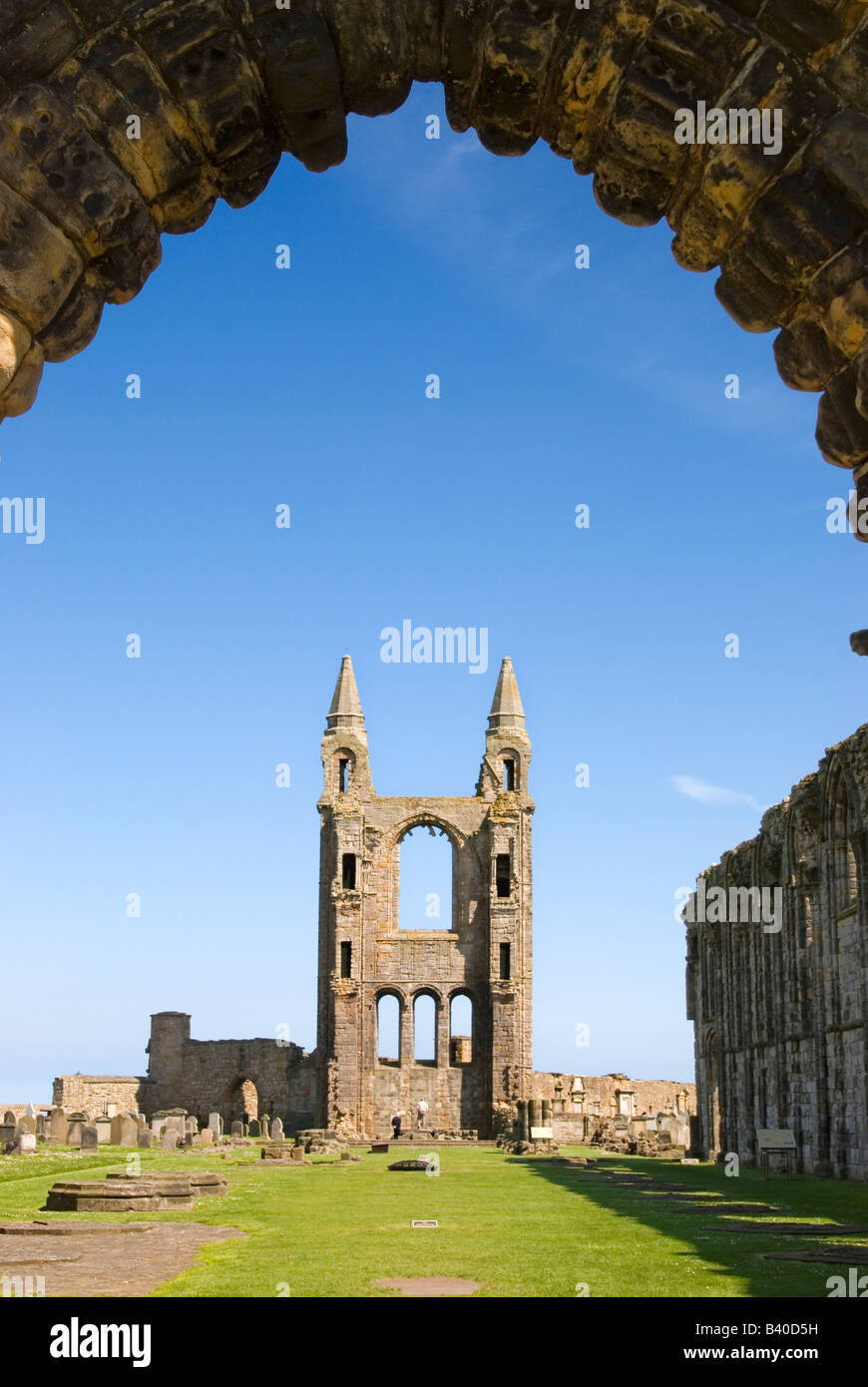 Looking through archway of St Andrews Cathedral, Scotland Stock Photo ...