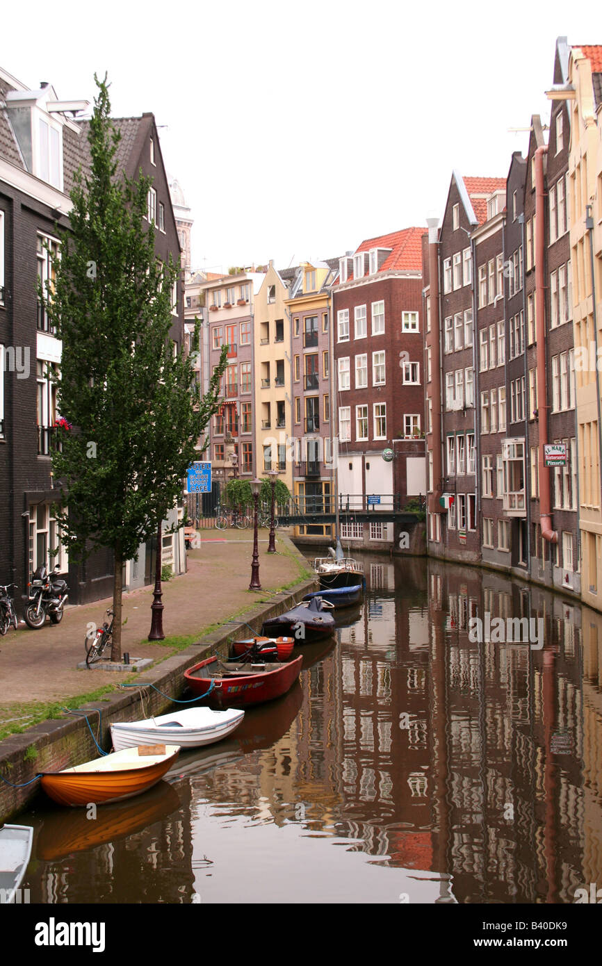 Typical Amsterdam canal scene Stock Photo - Alamy