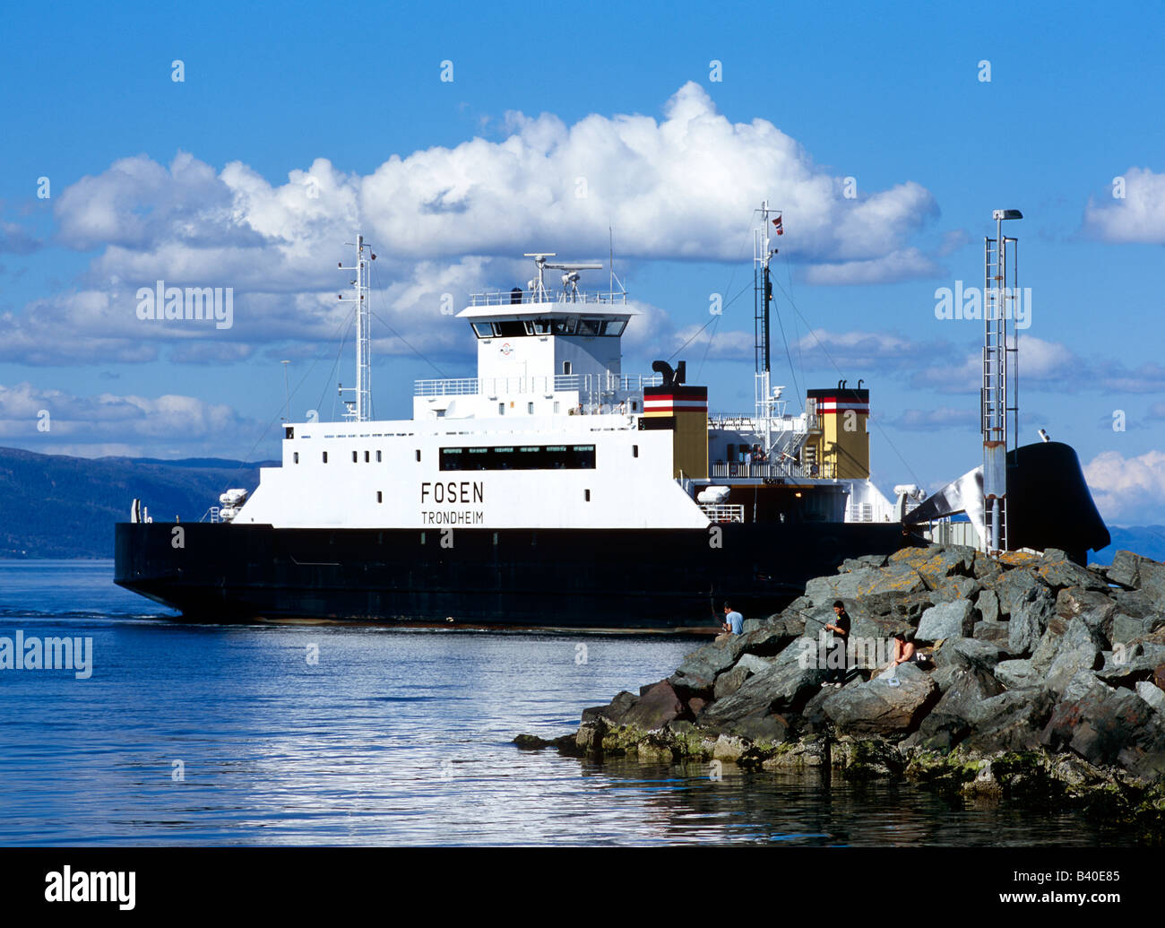 Norway, the ferry Fosen runs into the port of Flakk Stock Photo - Alamy