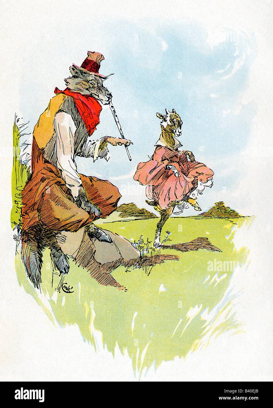 Aesop's Tale of the Kid and the Wolf Stock Photo - Alamy