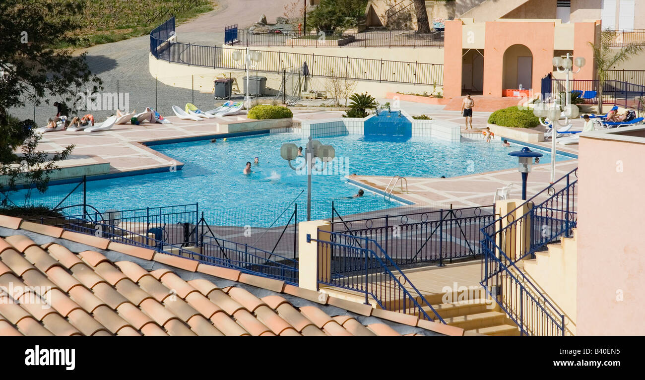 mediterranean swimming pool french riviera adobe RGB Stock Photo - Alamy