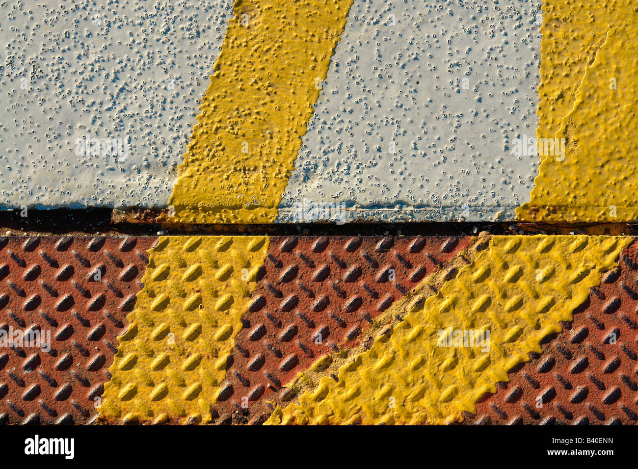 detail of a loading dock with cautionary markings. great grunge shot ...