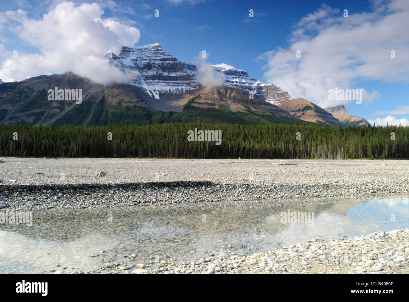 Valley of North Saskatchewan River in Banff National Park, Canada Stock ...