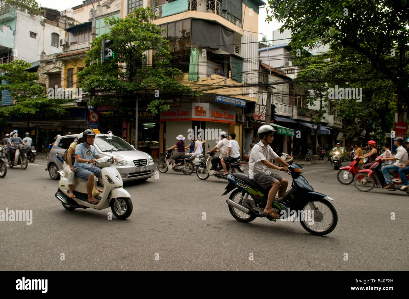 Motorbike traffic in Hanoi, Vietnam Stock Photo - Alamy