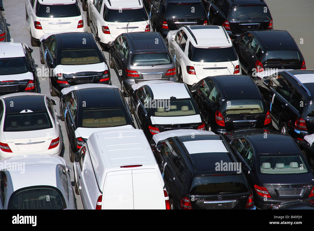 barge with new cars Stock Photo - Alamy