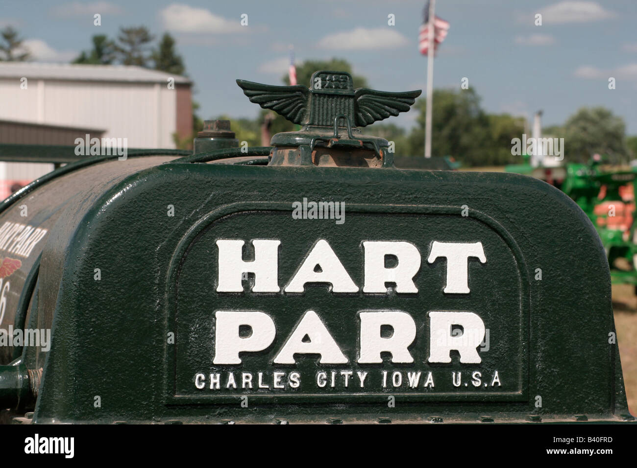 Iron radiator top on a Hart Parr tractor made in Charles City Iowa ...