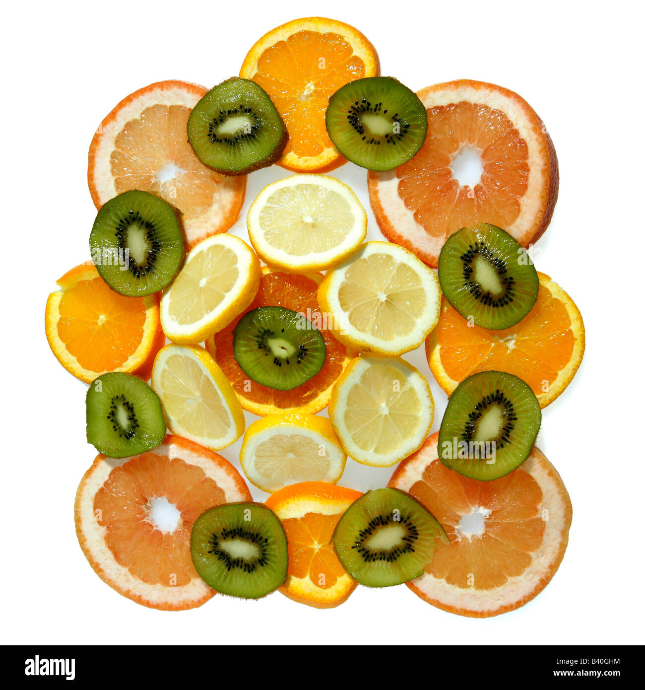 Close up of oranges kiwi grapefruit and lemons Stock Photo - Alamy