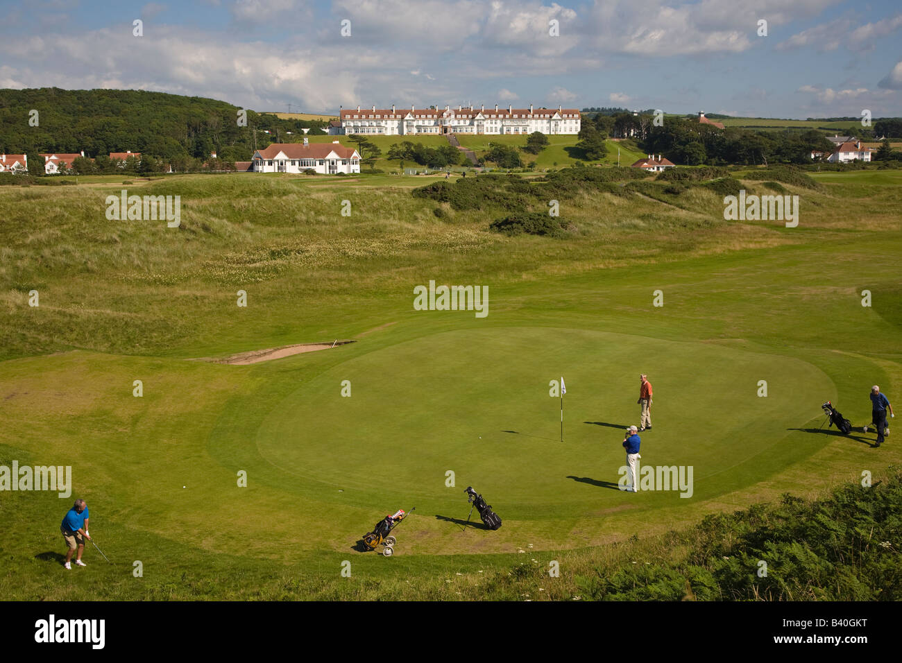 Golfers on the 3rd green Ailsa Course championship course Turnberry ...