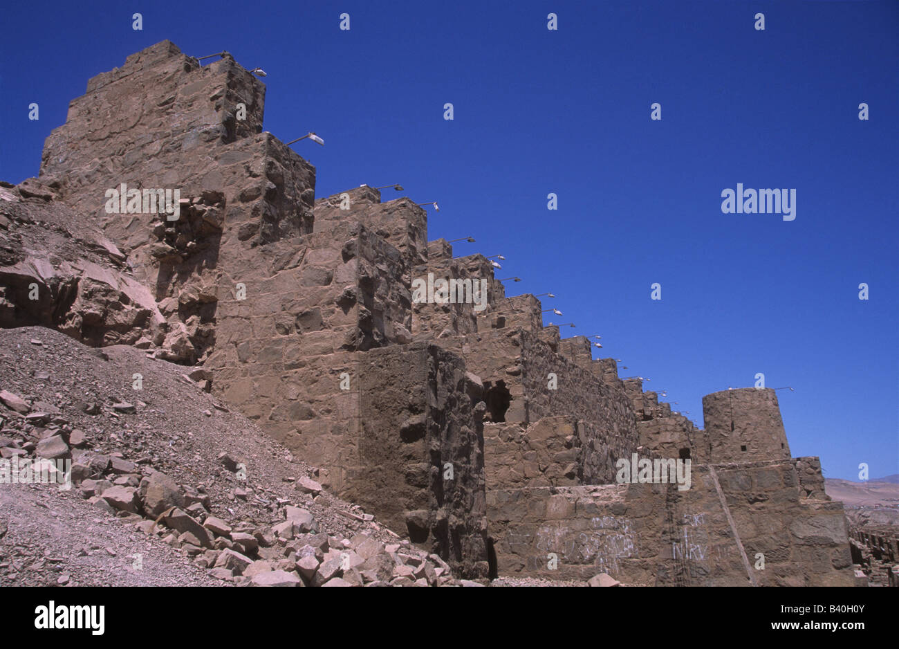 Ruins of Huanchaca, once a 19th century Bolivian silver processing ...