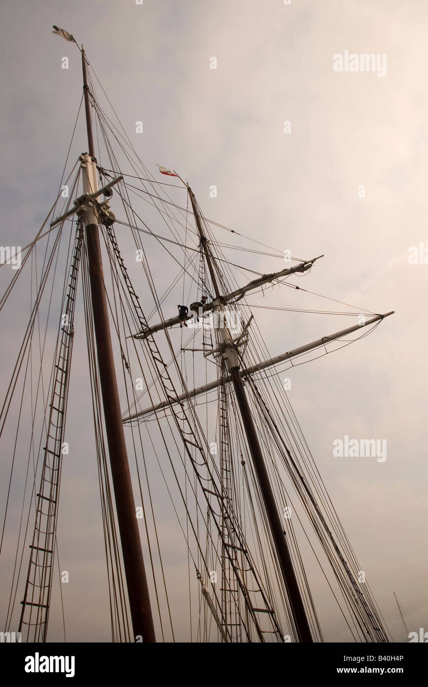 Sailing ship rigging Stock Photo - Alamy