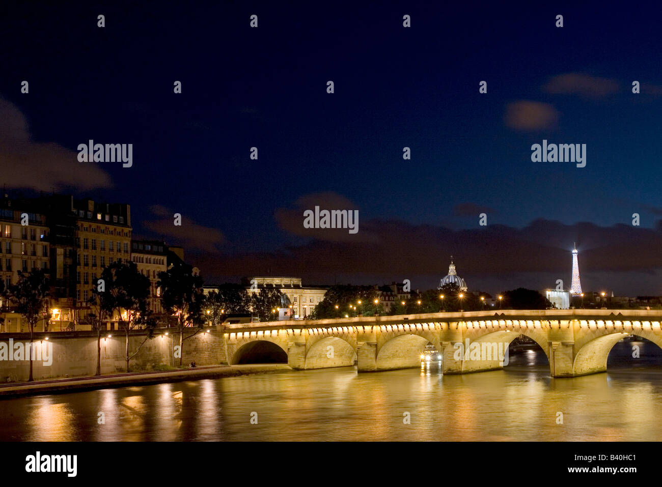 Pont Neuf at night Paris France Stock Photo - Alamy