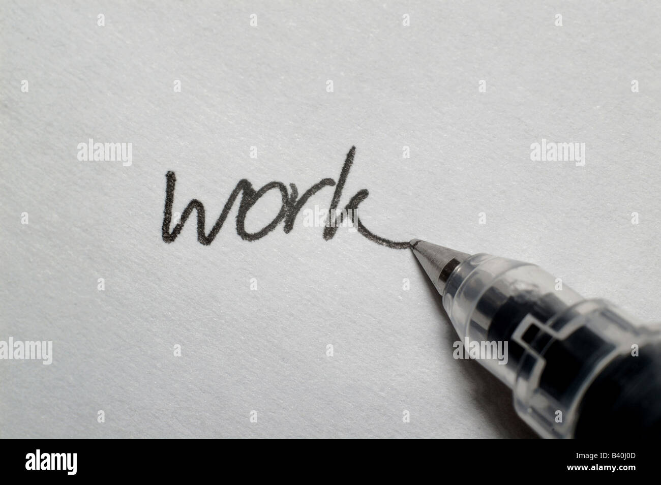 Work written in black with pen Stock Photo - Alamy