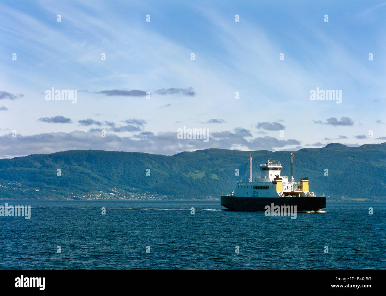 Norway, a ferry crossing the Flakkfjord Stock Photo - Alamy