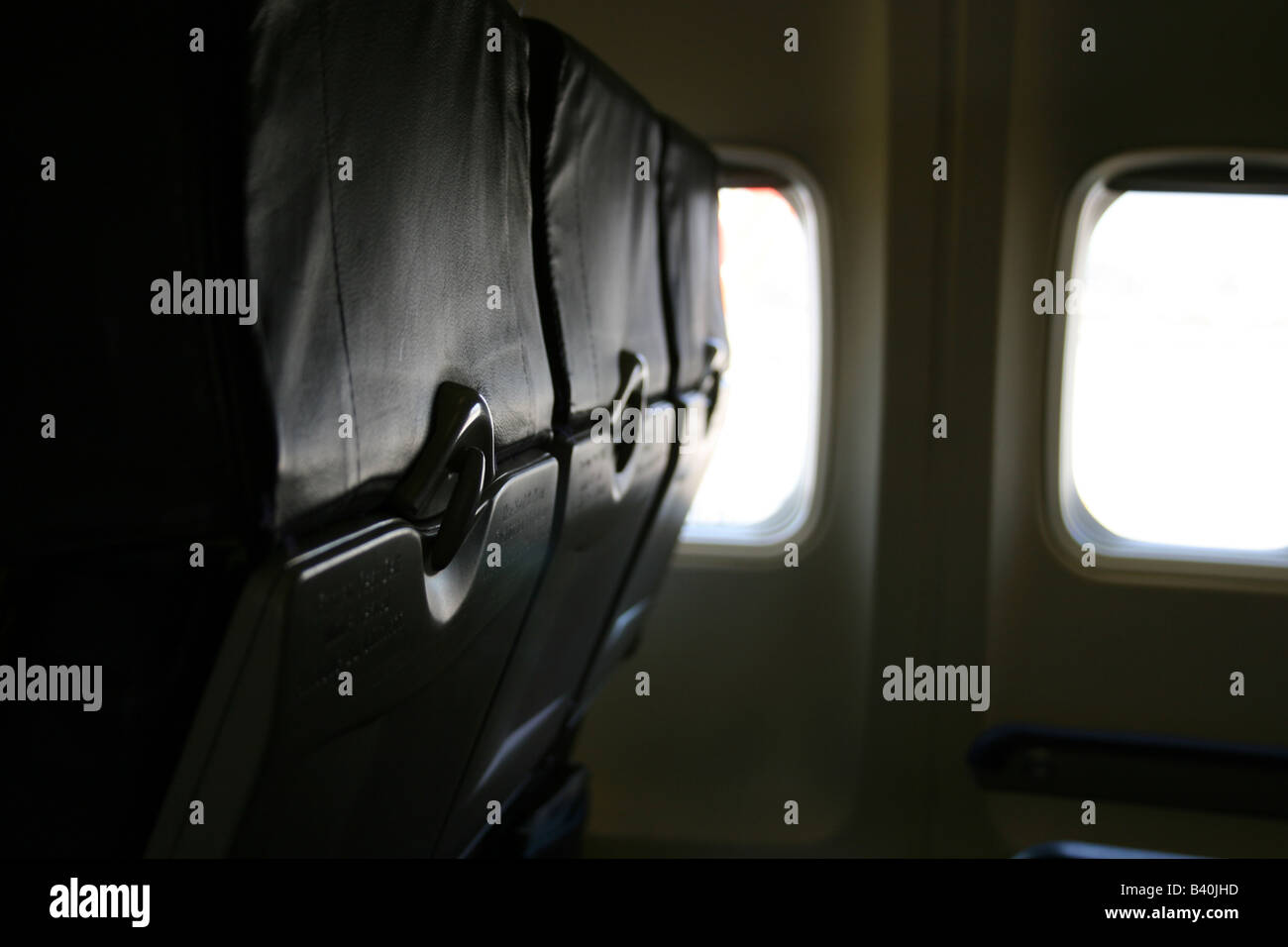 interior of airplane, back of seat Stock Photo - Alamy