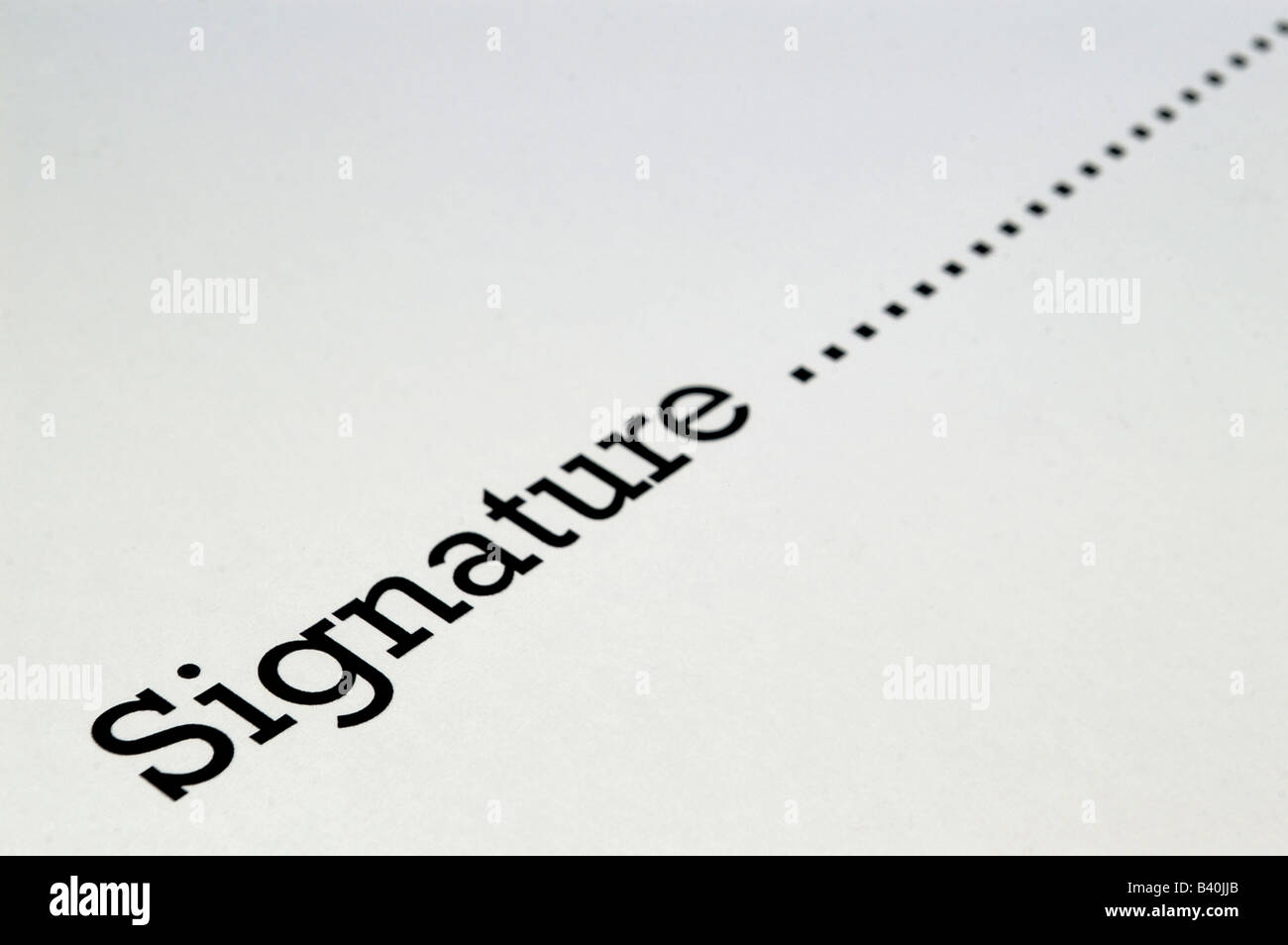 Signature And Dotted Line Stock Photo Alamy
