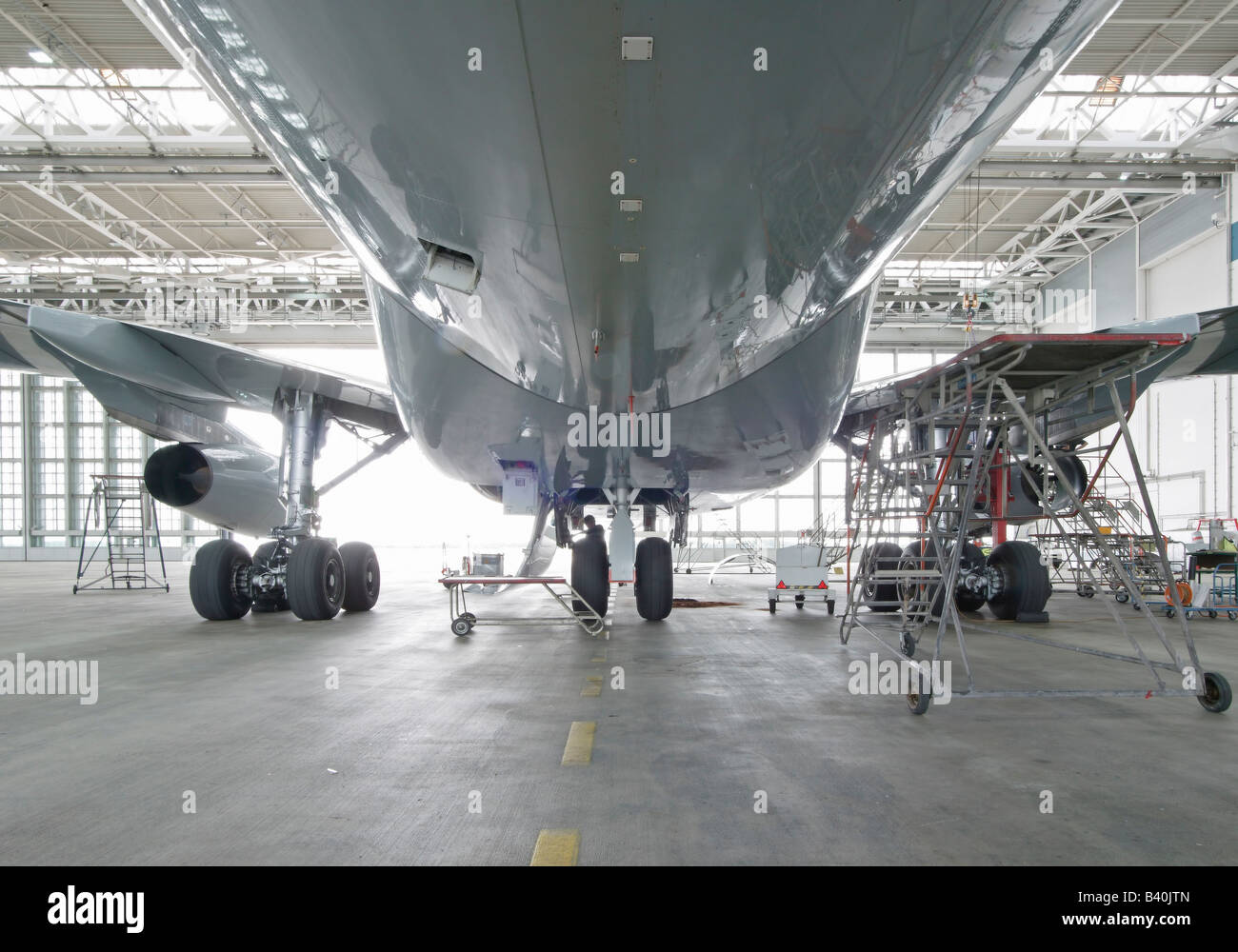 Aircraft in hangar Stock Photo - Alamy