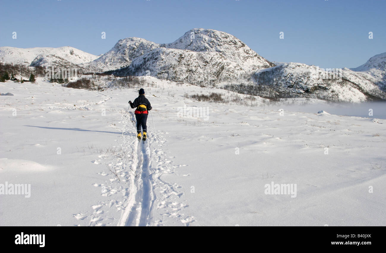 Winter skeing in the mountains Madland Brekko Norway West Coast Stock ...