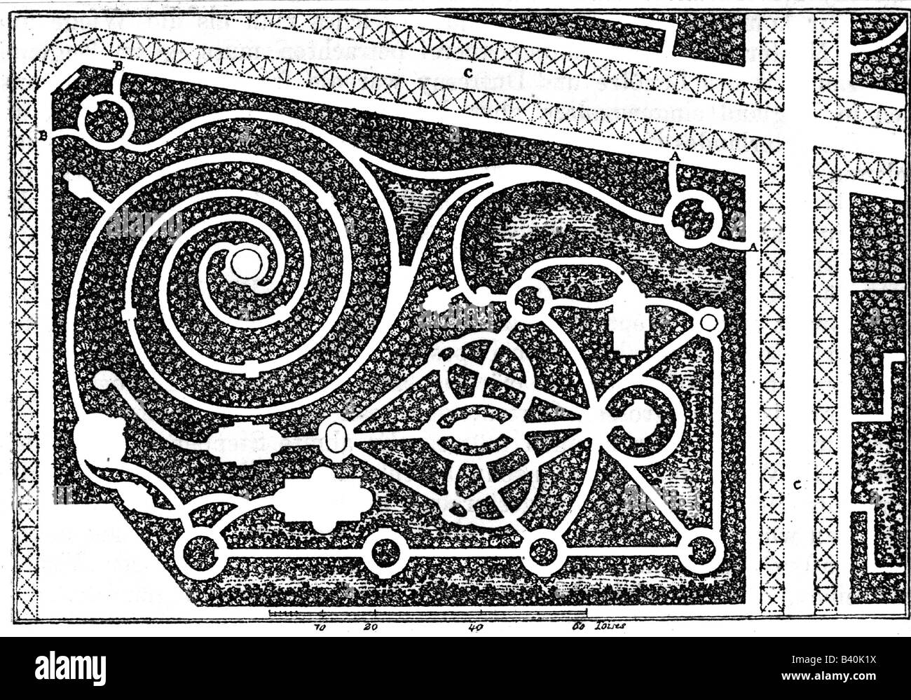 Labyrinth garden Black and White Stock Photos & Images - Alamy