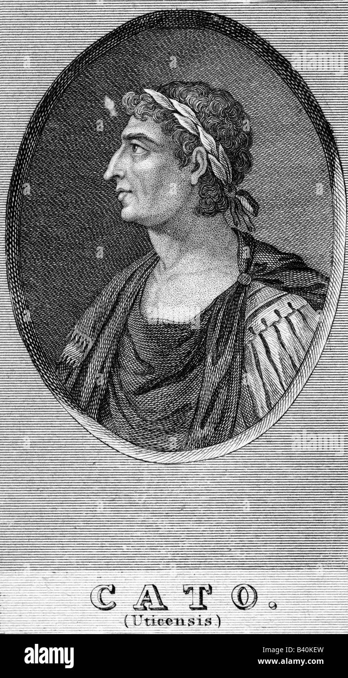 Cato, Marcus Porcius Uticensis, 95 - 46 BC, Roman politician, portraot ...
