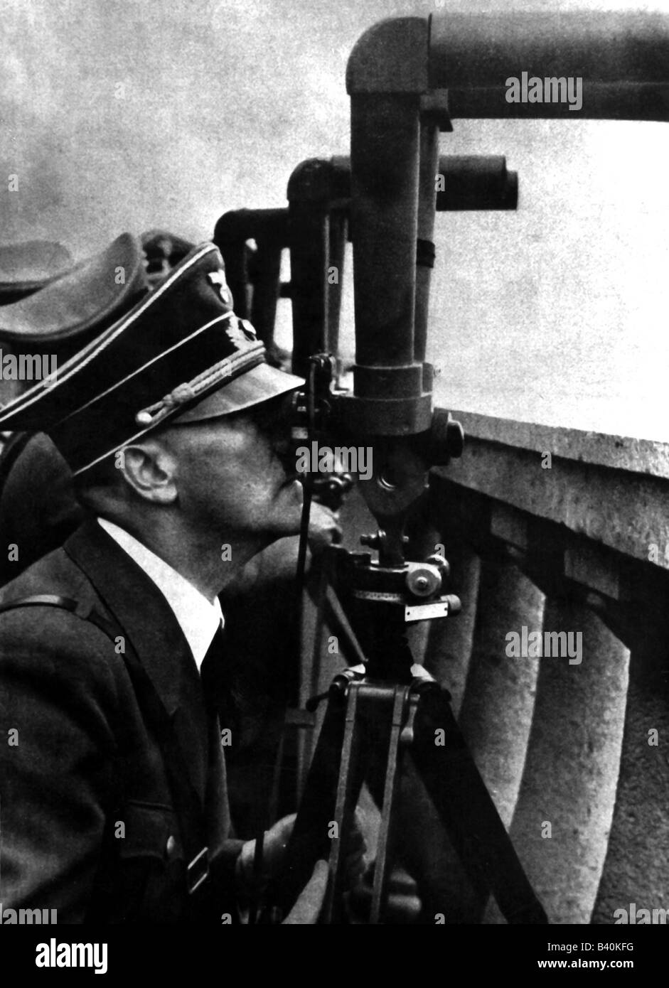 Adolf hitler watching with a binocular periscope hi-res stock ...