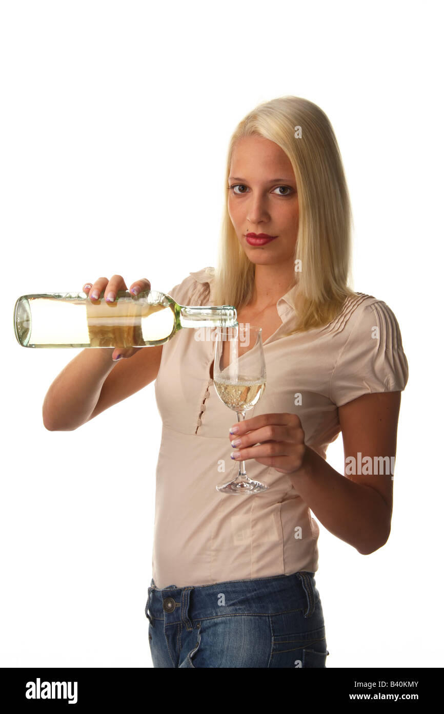 Women with white wine Stock Photo - Alamy