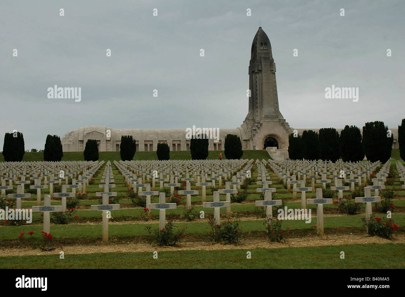 Douaumont, graveyard, Verdun. Cemetery for Frence soldiers lost in ...