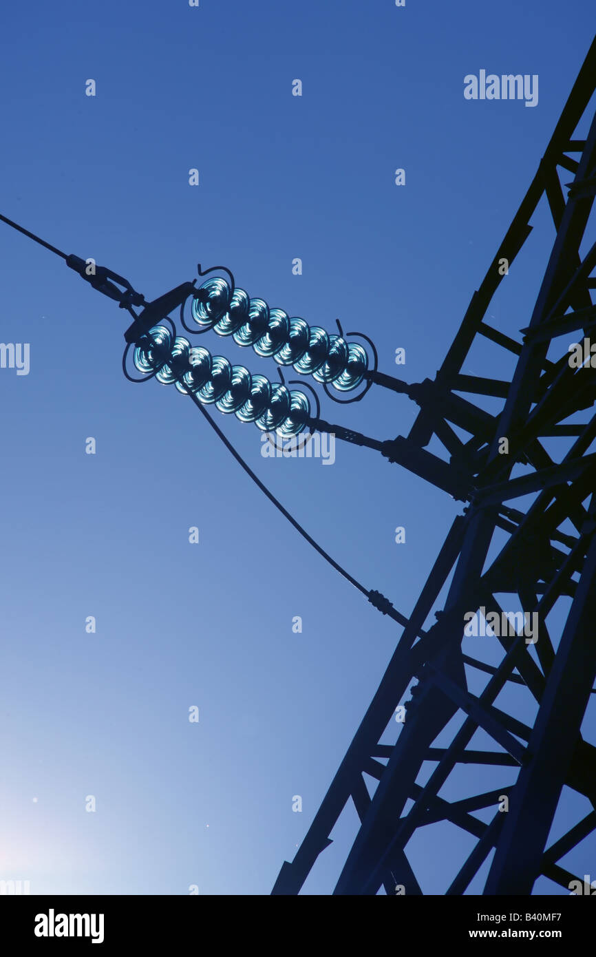 High voltage power line Stock Photo - Alamy