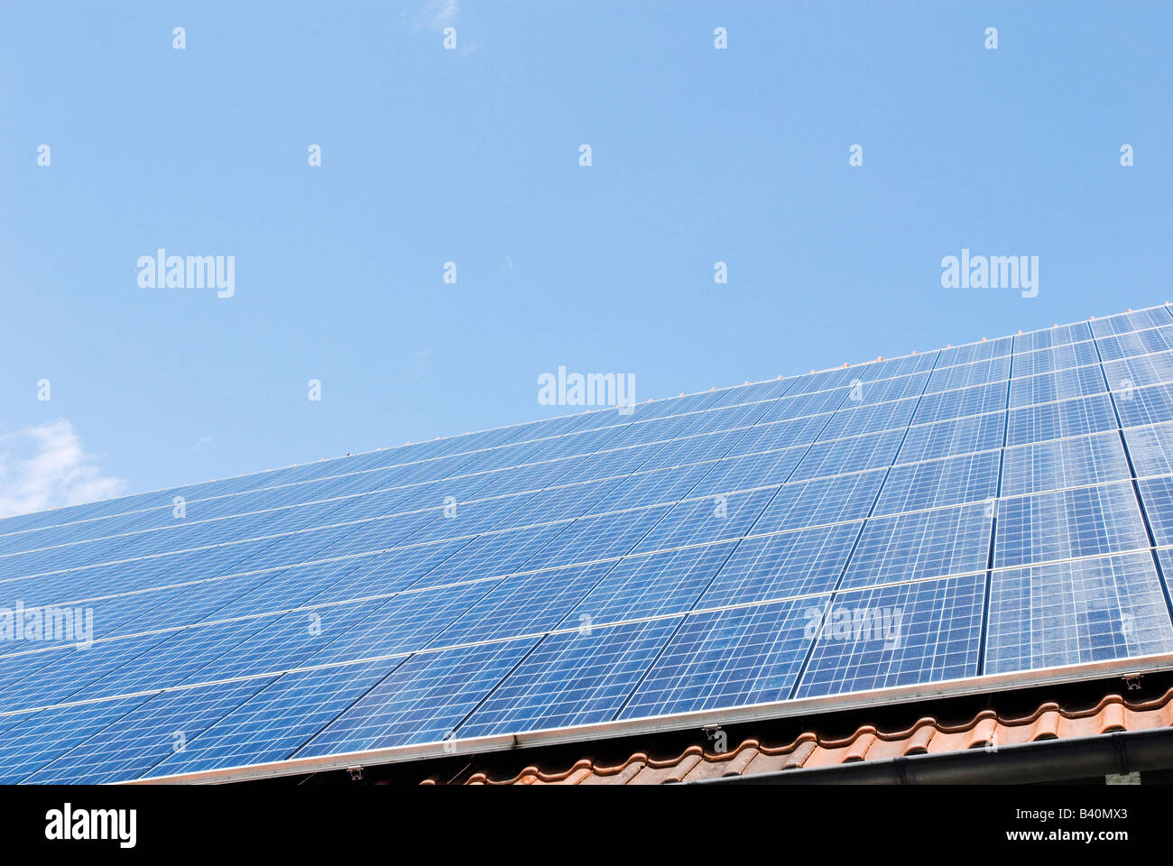 Solar Cells and sky with clouds Stock Photo - Alamy