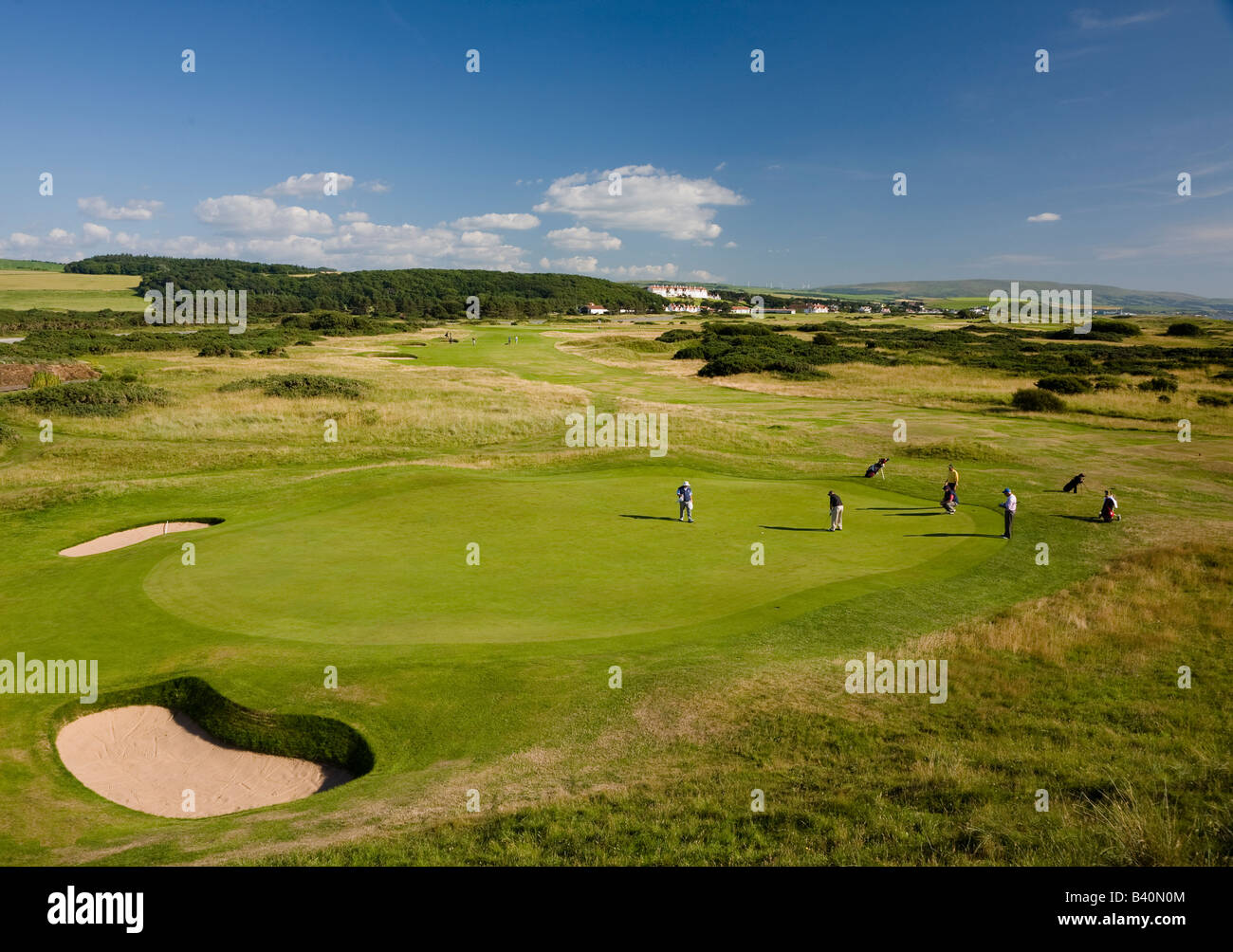 Golfers on the 13th green at Turnberry Golf Club Ailsa course and the ...