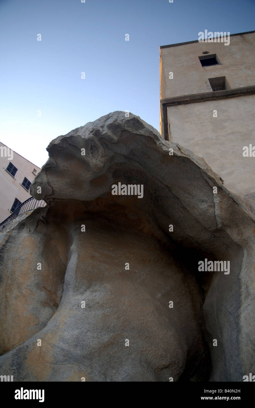 Detail image of buildings in the Citadel Castle Calvi Corsica Corse ...