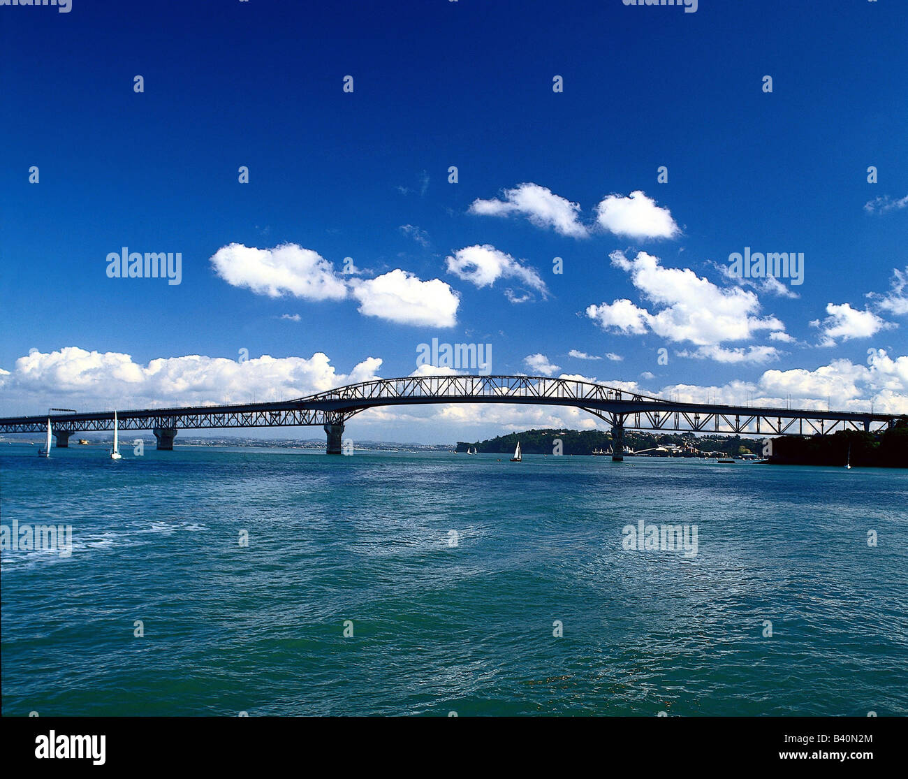 geography / travel, New Zealand, Auckland, harbour bridge, port, sea ...