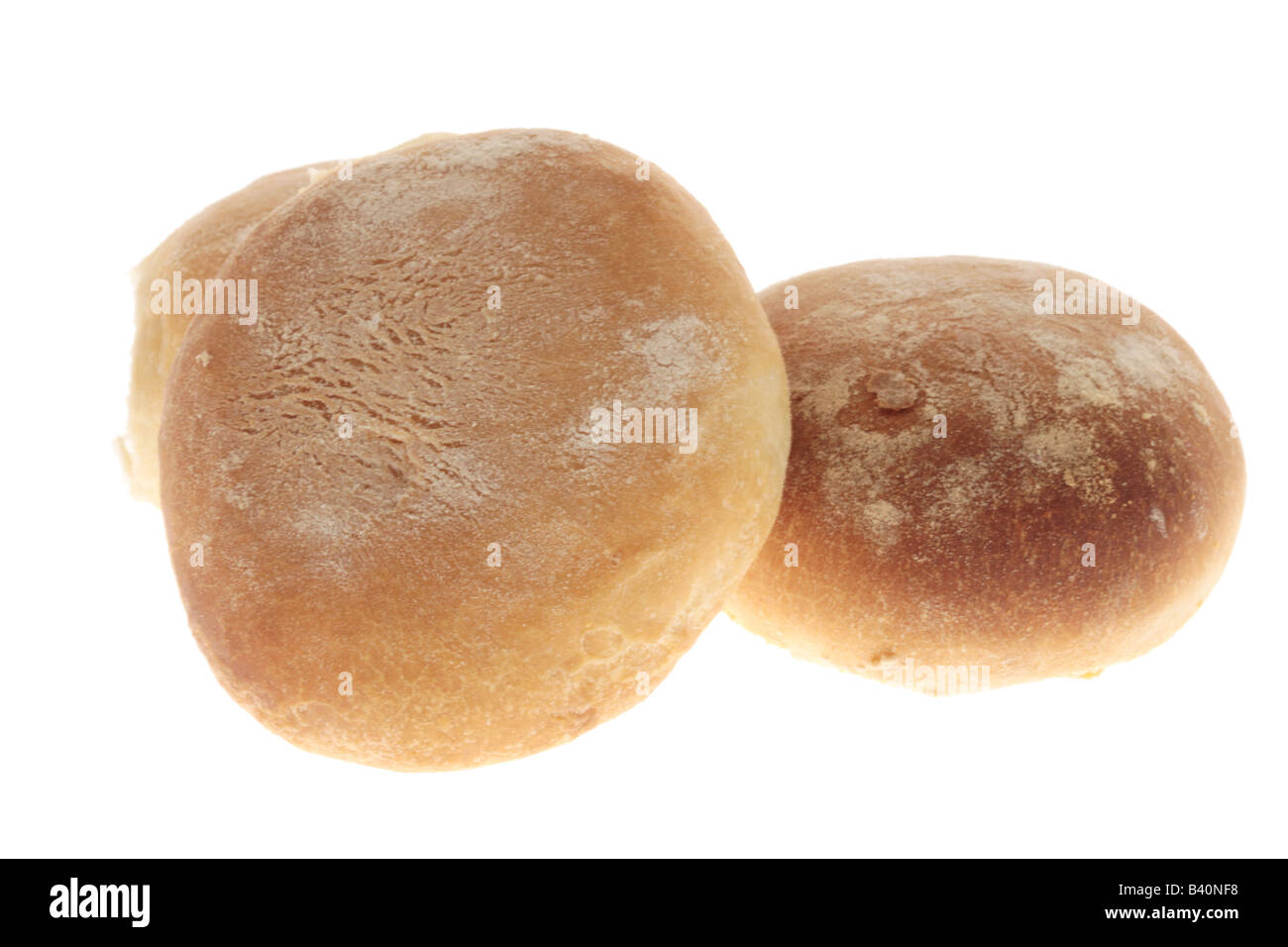 Fresh Soft White Bread Rolls Isolated Against A White Background With ...